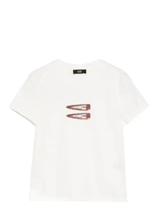 ELEH Hair-clip Graphic T-shirt - White