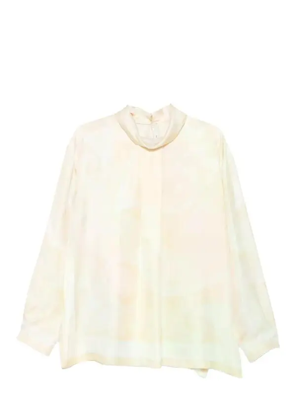 Carven Patterned High-neck Top - Neutrals