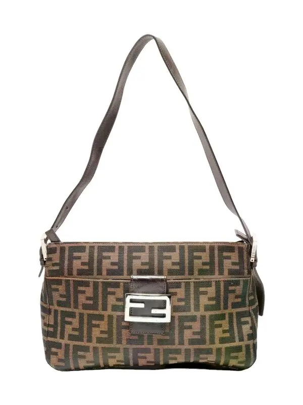 Fendi 1990s Zucca Canvas Shoulder Bag - Neutrals
