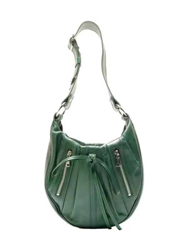 Saint Laurent 1980s Zip Leather Shoulder Bag - Green