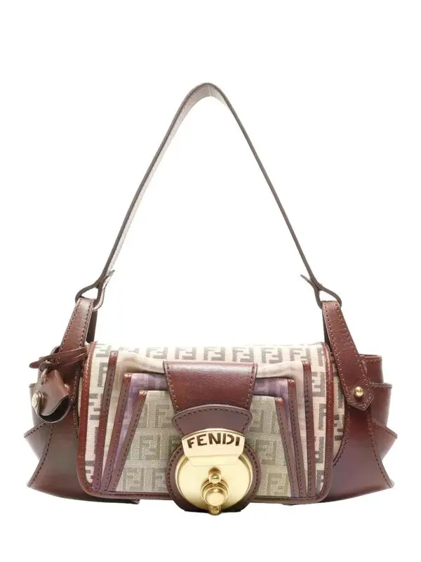 Fendi 1990s Zucchino Canvas Shoulder Bag - Brown
