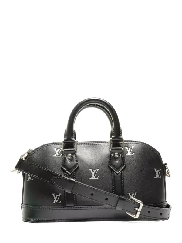 LOUIS VUITTON 2021 Monogram Leather Tote Bag - Black