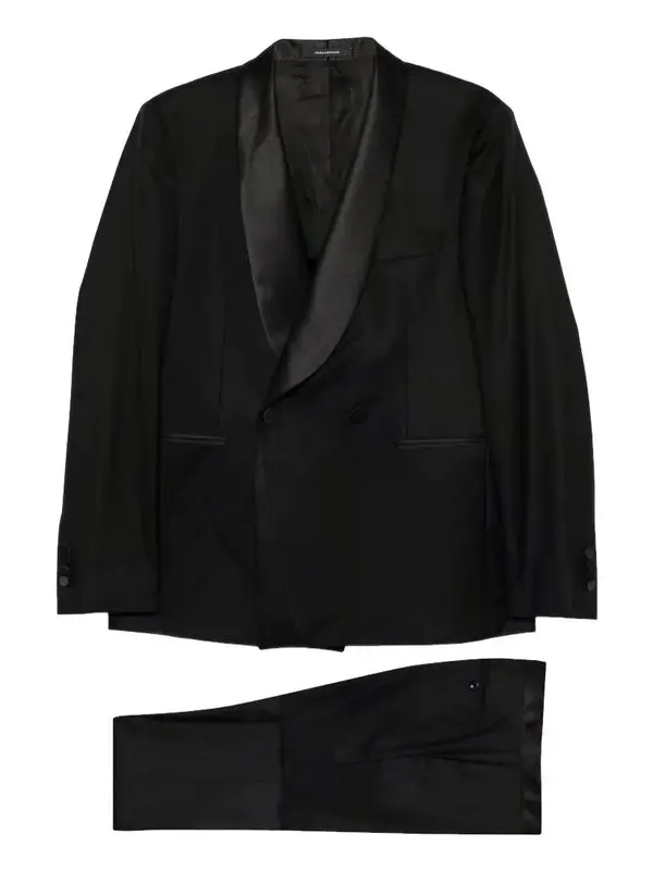 Tagliatore Shawl-collar Suit - Black
