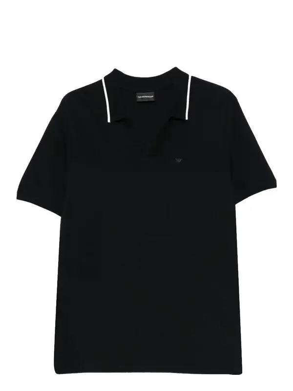 Emporio Armani V-neck Contrast-trim T-shirt - Blue
