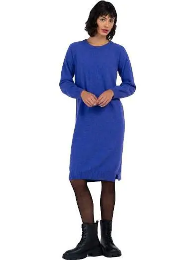 KETTLEWELL Crew Neck Merino Wool Knitted Dress - Periwinkle