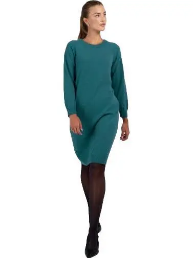 KETTLEWELL Crew Neck Merino Wool Knitted Dress - Teal