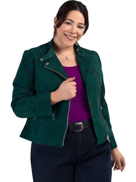 KETTLEWELL Suede Biker Jacket - Blue Spruce