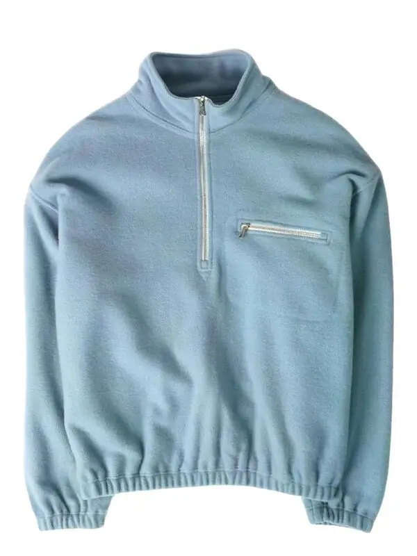 RIER Zip-up Polo Top - Blue