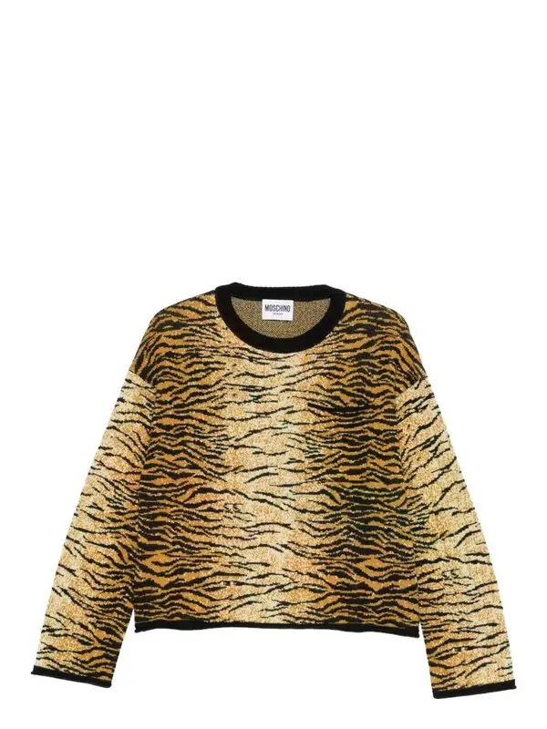 Moschino Tiger-print Sweater - Yellow