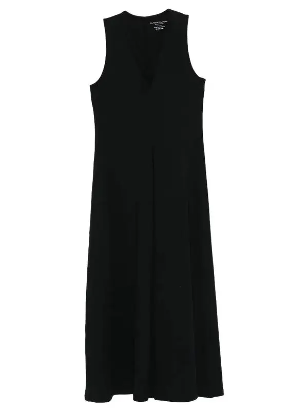 Majestic Filatures V-neck Midi Dress - Black