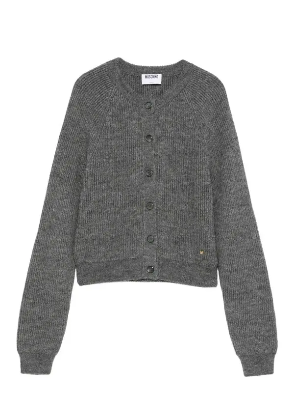 Moschino Buttoned Ribbed Cardigan - Grey