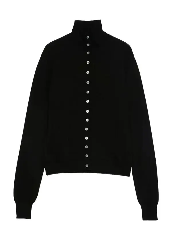 Moschino Buttoned Turtleneck Cardigan - Black
