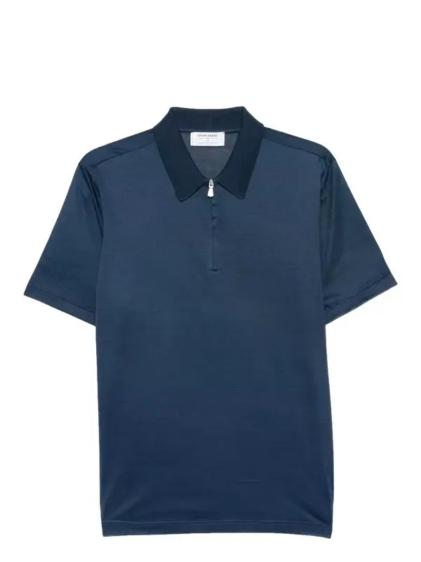 GRAN SASSO Half-zip Polo Shirt - Blue
