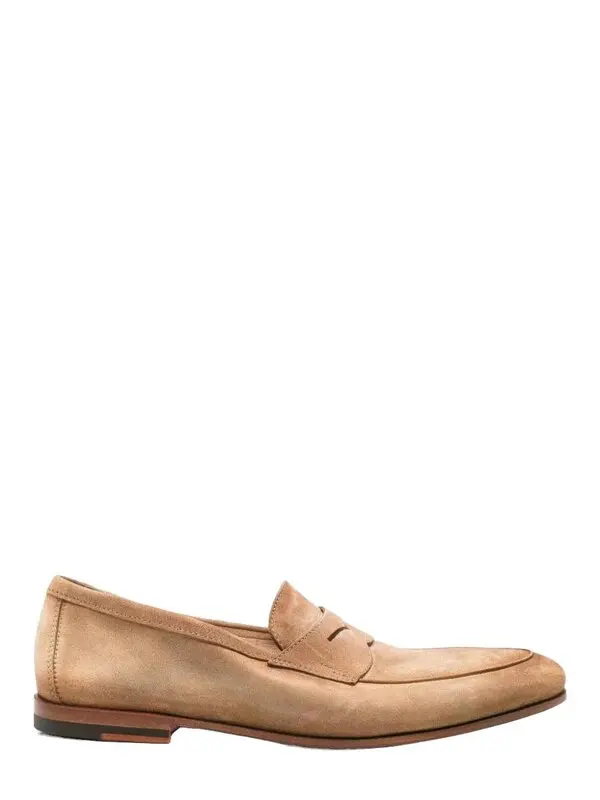 Santoni Suede Loafers - Neutrals