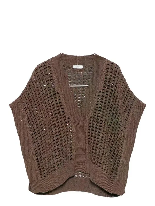 Peserico Open-knit Cardigan - Brown