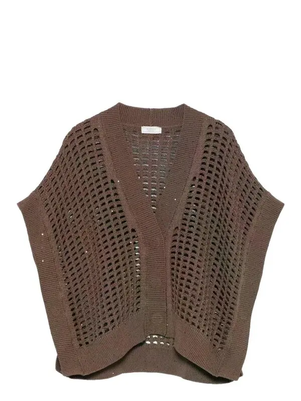 Peserico Open-knit Cardigan - Brown