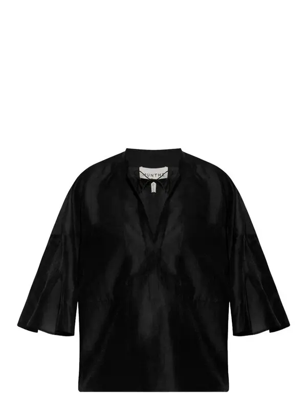 Munthe Flared-sleeve Blouse - Black