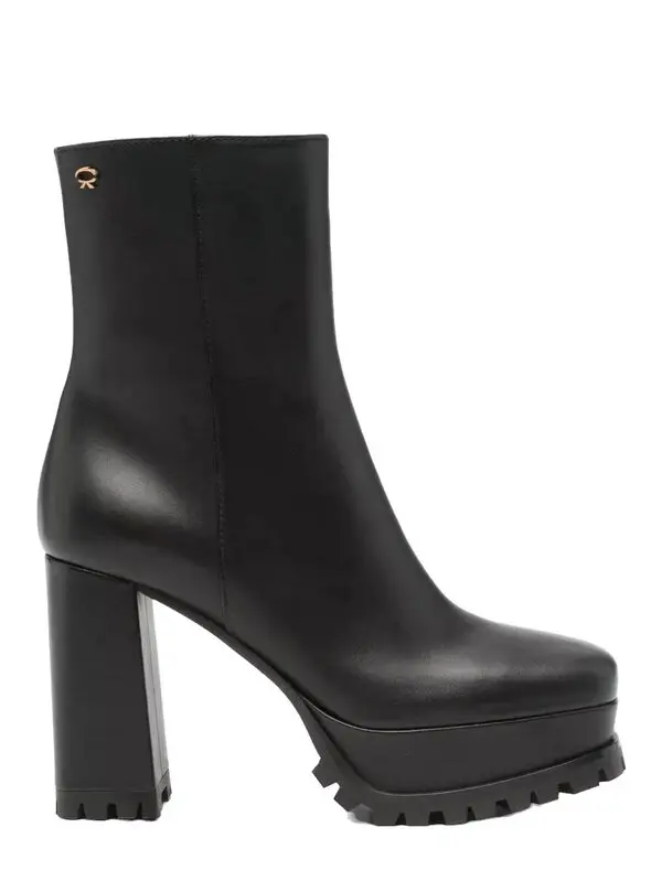 GIANVITO ROSSI Block-heel Leather Ankle Boots - Black