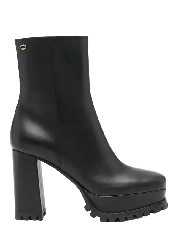 GIANVITO ROSSI Block-heel Leather Ankle Boots - Black