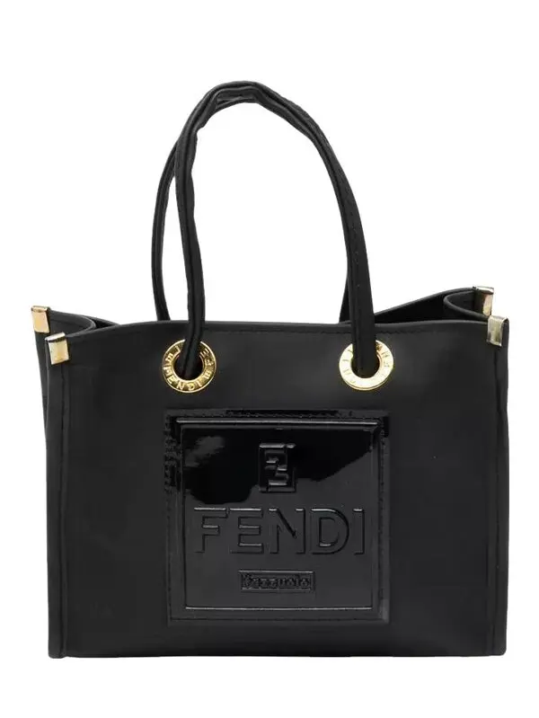 Fendi Mini Ff Logo Shopper Tote Handbag - Black