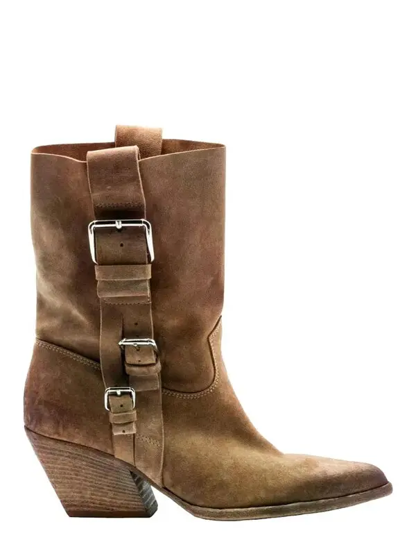 Elena Iachi Buckle-strap Boots - Brown