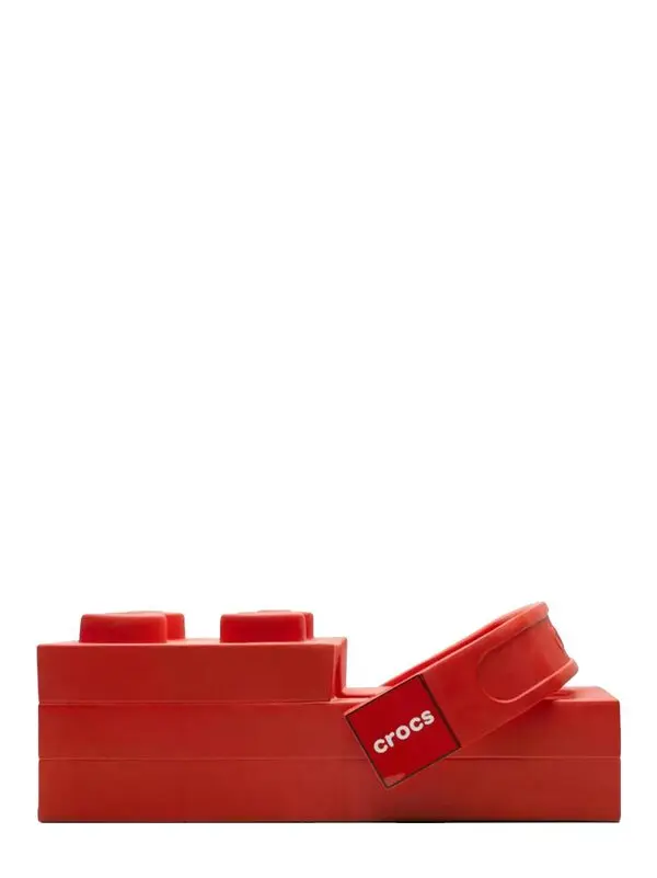 CROCS Lego Brick Embossed Clogs - Red