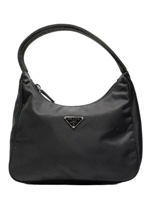 Prada 1990s Nylon Hobo Bag - Black