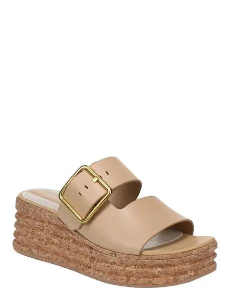 Franco Sarto Taziana Platform Wedge Sandal - Straw Leather