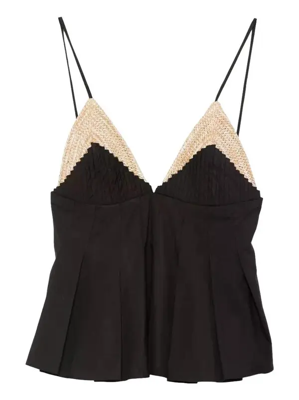 ROSANNA OCAMPO V-neck Blouse - Black