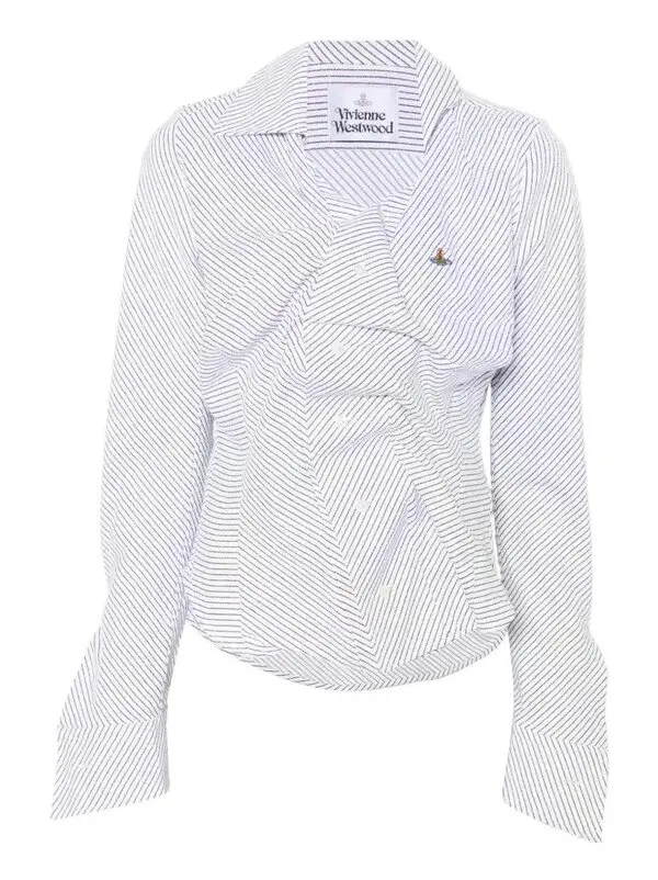 VIVIENNE WESTWOOD Drunken Striped Layered Shirt - White