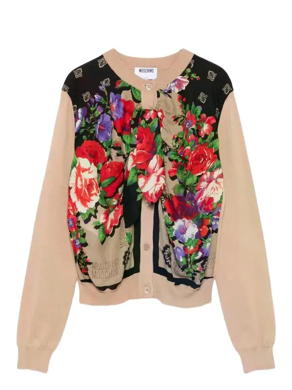 Moschino Floral-print Cardigan - Neutrals