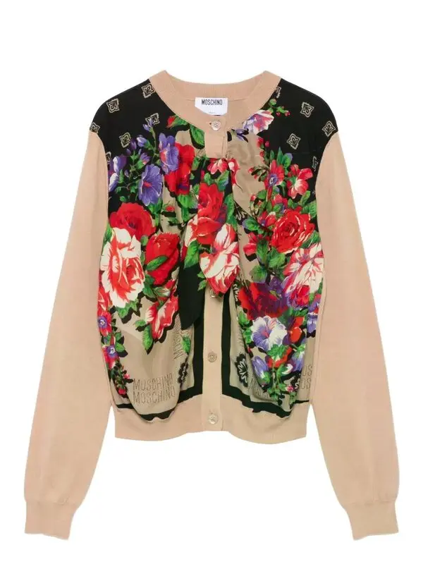 Moschino Floral-print Cardigan - Neutrals