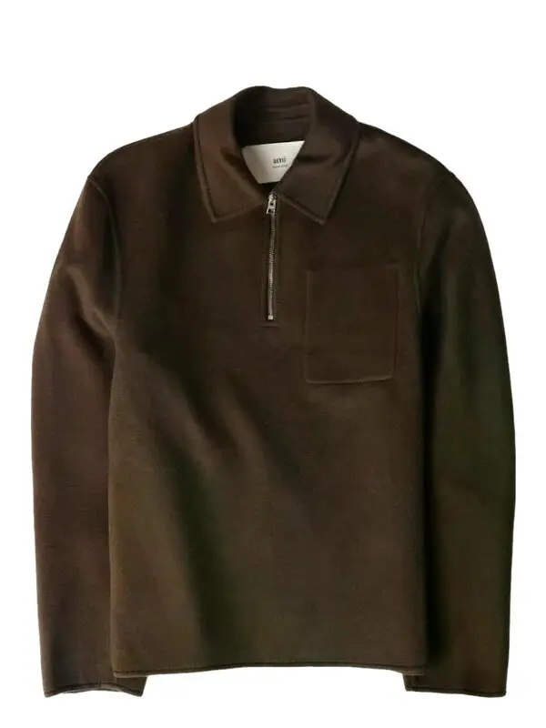 Ami Half-zip Jacket - Brown