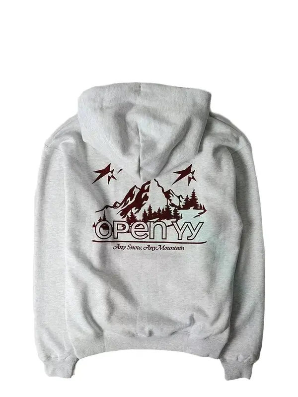 OPEN YY Graphic-print Hoodie - Grey