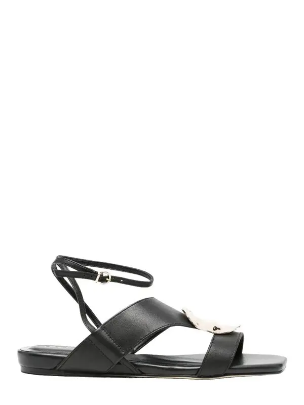 APEPAZZA Dhalia Buckle Ankle-strap Sandals - Black