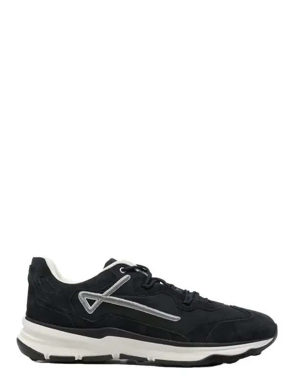 Herno Logo-appliqué Leather Sneakers - Blue