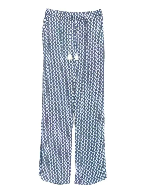 Marina Rinaldi Diamond Tassel Trousers - Blue