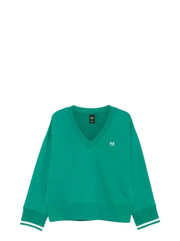 P.E Nation Courtside V-neck Sweatshirt - Green