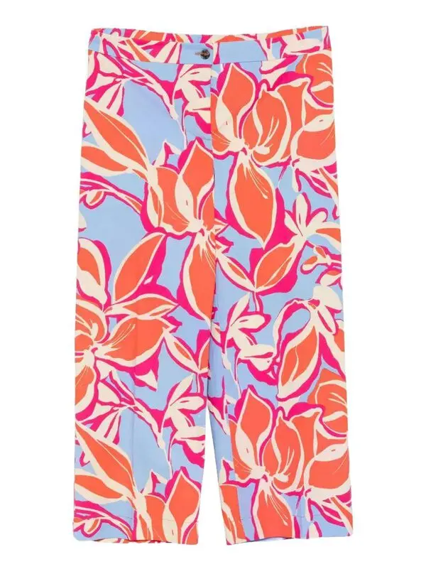 Marina Rinaldi Floral-print Trousers - Orange