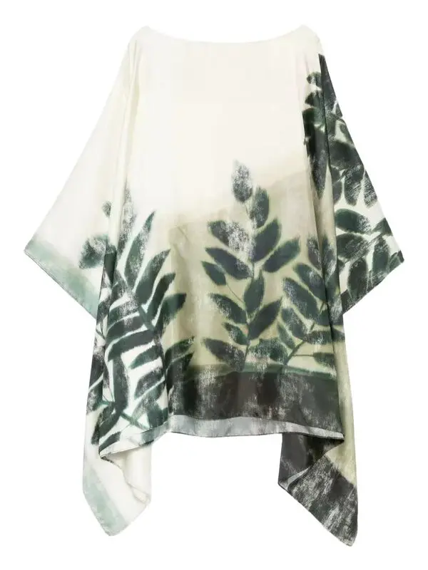 Marina Rinaldi Floral-print Silk Top - Neutrals
