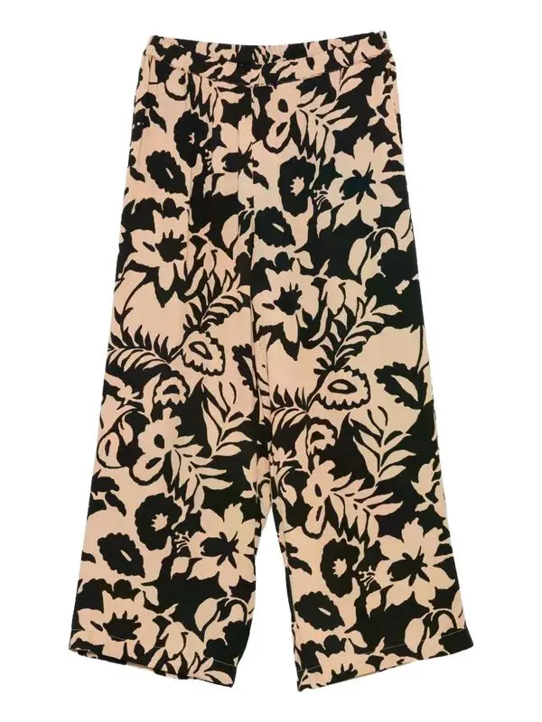 Marina Rinaldi Floral-print Trousers - Neutrals