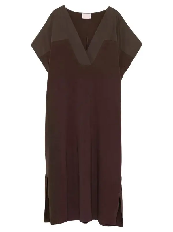Marina Rinaldi Nnwalga V-neck Midi Dress - Brown