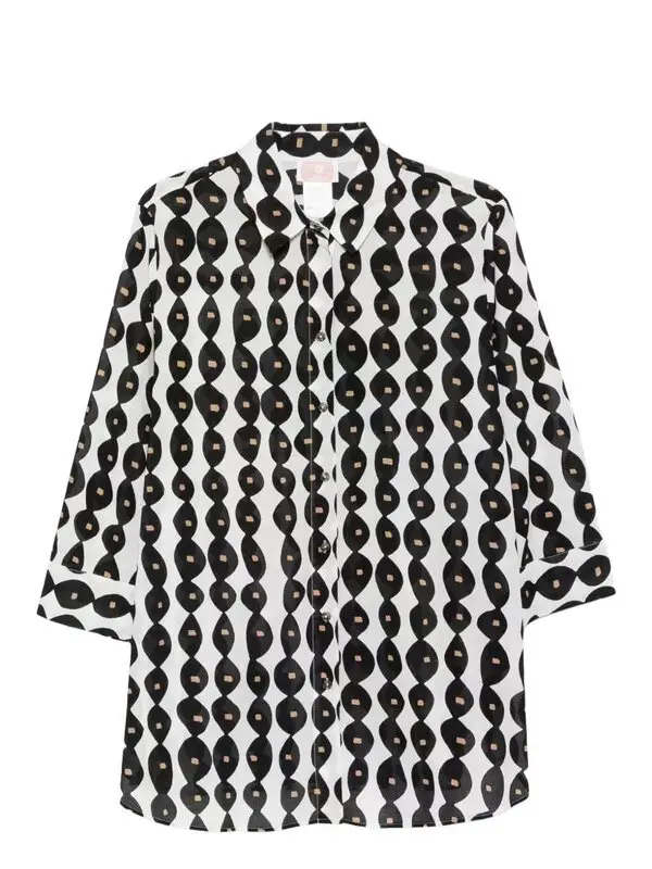 Marina Rinaldi Geometric-pattern Shirt - White