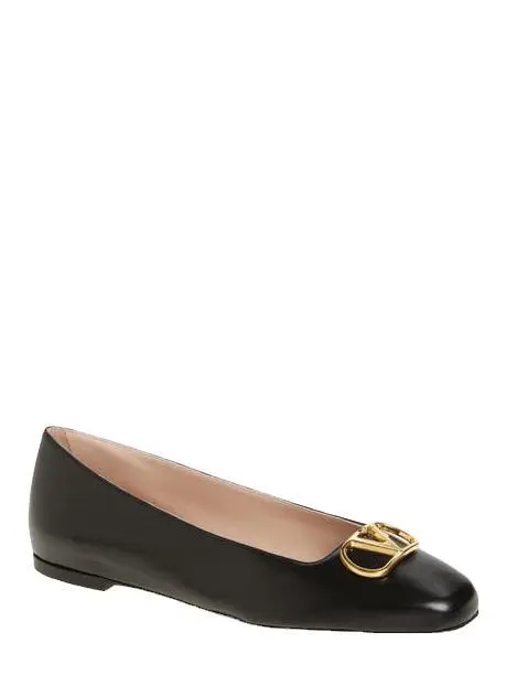 Valentino Garavani Vlogo Ballerina Flat - Black