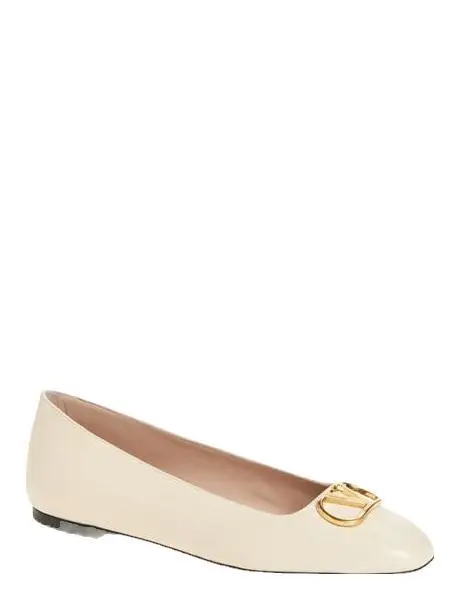 Valentino Garavani Vlogo Ballerina Flat - White