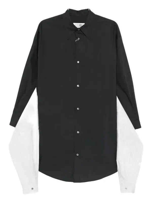 MAISON MARGIELA Striped Panelled Shirt - Black