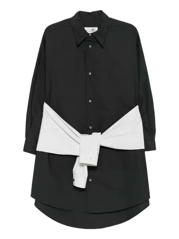MAISON MARGIELA Striped Sleeves Shirt - Black