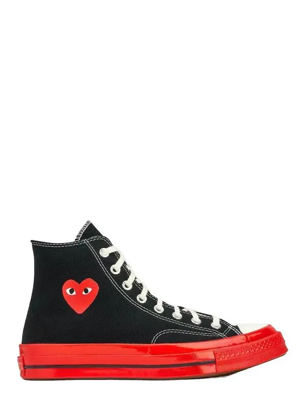 Play Comme Des Garcon X Converse Heart-motif High-top Sneakers - Black