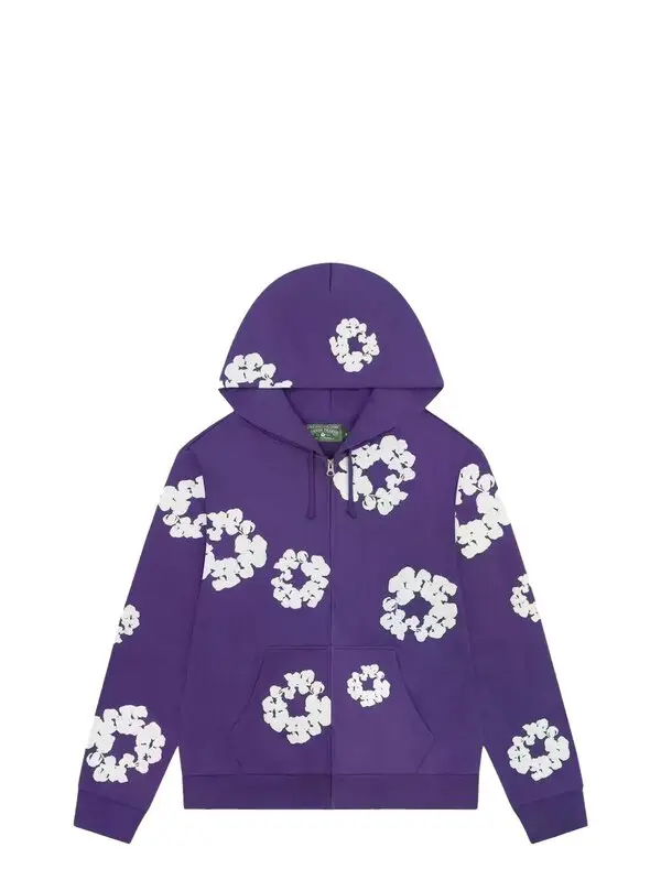 DENIM TEARS Zipped Cotton Hoodie - Purple