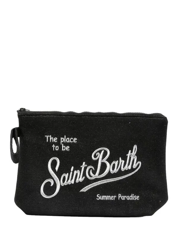 MC2 SAINT BARTH Logo-embroidered Clutch - Black